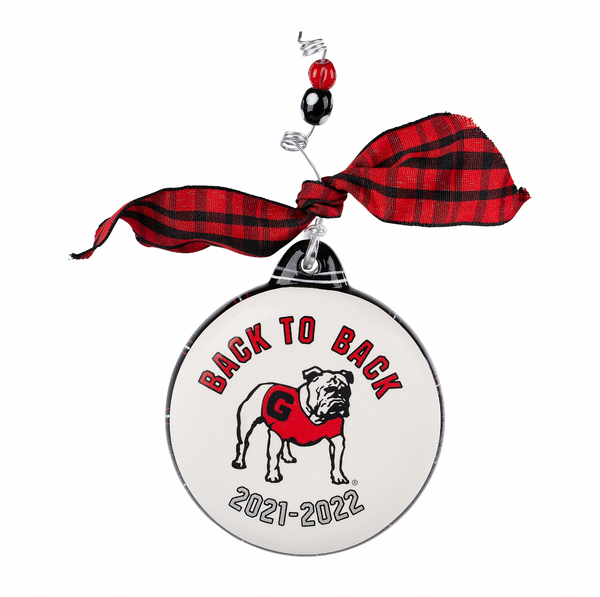 UGA BACK TO BACK NATIONAL CHAMPIONS PUFF ORNAMENT 2022 – Raspberry Row